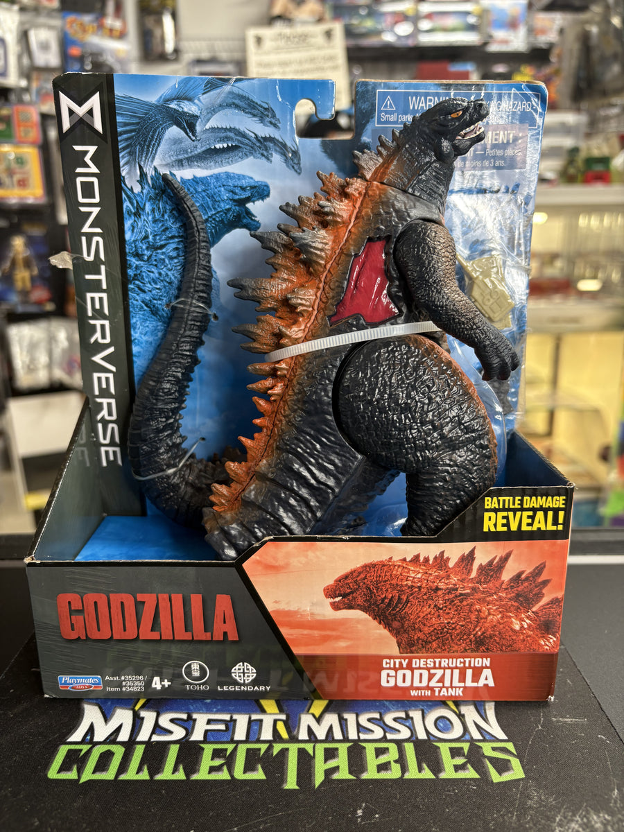 Playmates Monsterverse Battle Damaged Godzilla City Destruction Figure ...