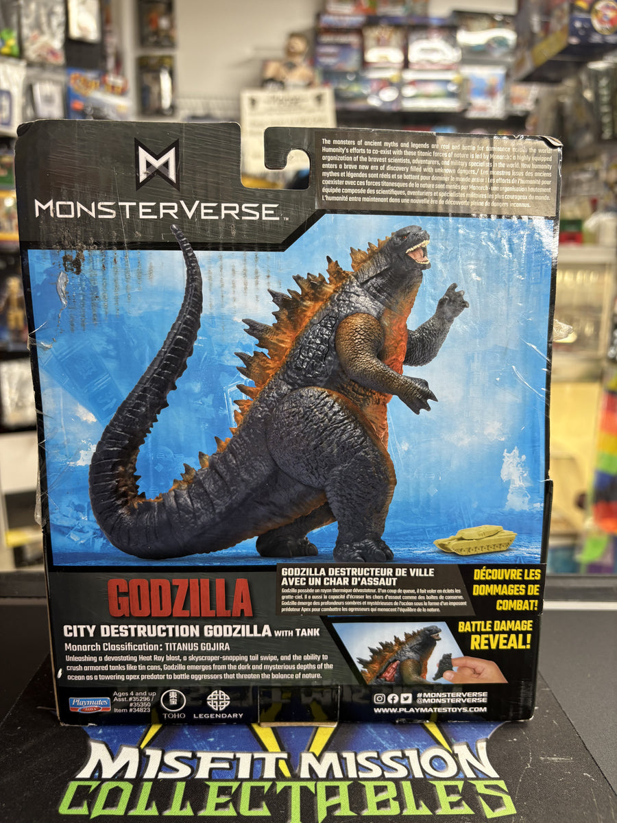 Playmates Monsterverse Battle Damaged Godzilla City Destruction Figure ...