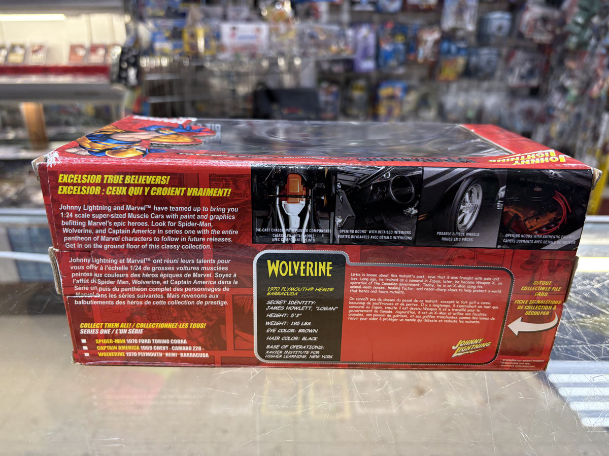 2006 Johnny Lightning Marvel Heroes Wolverine 1970 Plymouth Hemi Barra ...
