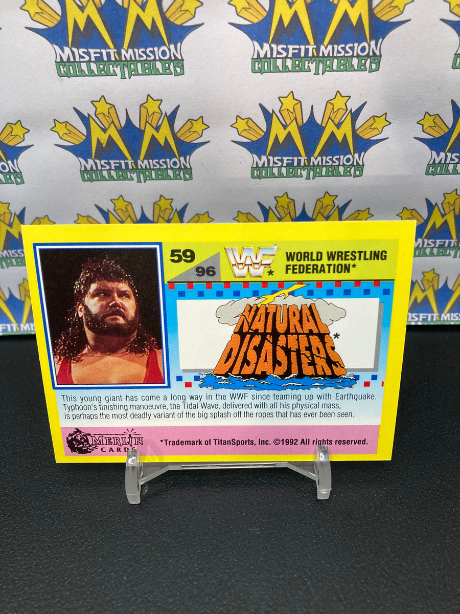 1992 WWE WWF Merlin Gold Series 2 Typhoon of Natural Disasters #59 Tra ...