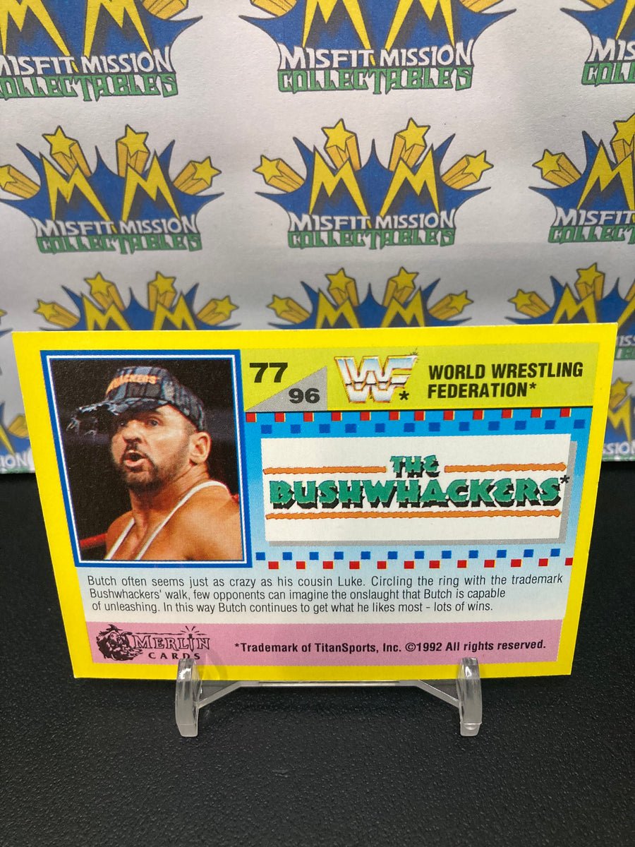 1992 WWE WWF Merlin Gold Series 2 Butch of The Bushwhackers #77 Tradin ...
