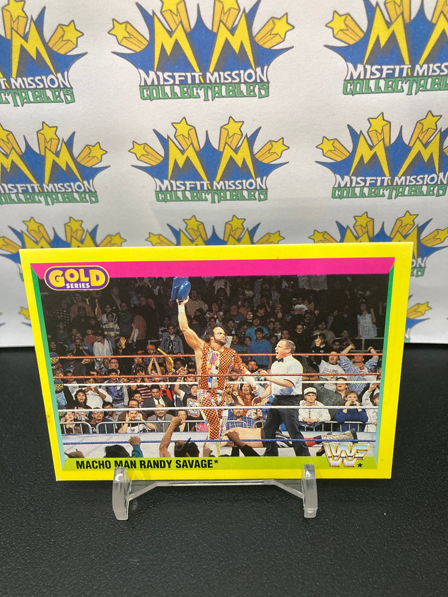 1992 WWE WWF Merlin Gold Series 2 Macho Man Randy Savage #92 Trading C ...