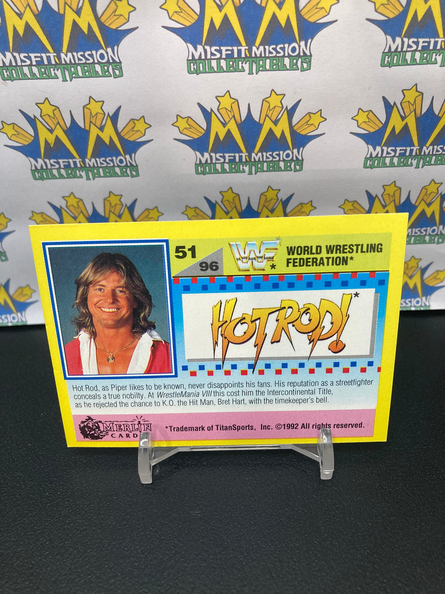 1992 WWE WWF Merlin Gold Series 2 Rowdy Roddy Piper #51 Trading Card ...