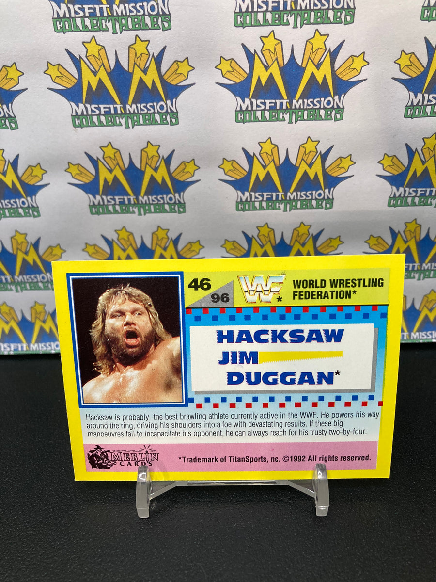 1992 WWE WWF Merlin Gold Series 2 Hacksaw Jim Duggan #46 Trading Card ...