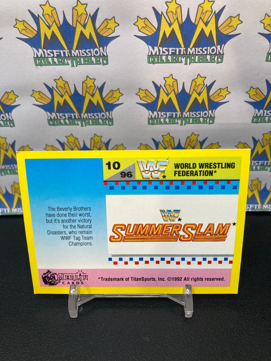 1992 WWE WWF Merlin Gold Series 2 SummerSlam Natural Disasters #10 Tra ...