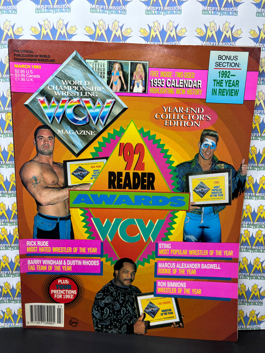 WCW Magazine March 1993 WCW 1992 Readers Awards Cover – The Misfit ...
