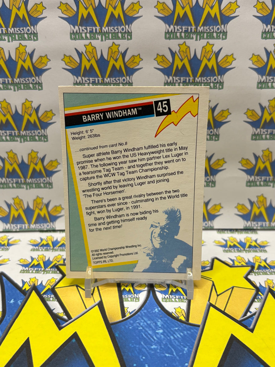ERROR CARD 1992 TOPPS WCW UK Exclusive Barry Windham Sid Vicious #45 T ...