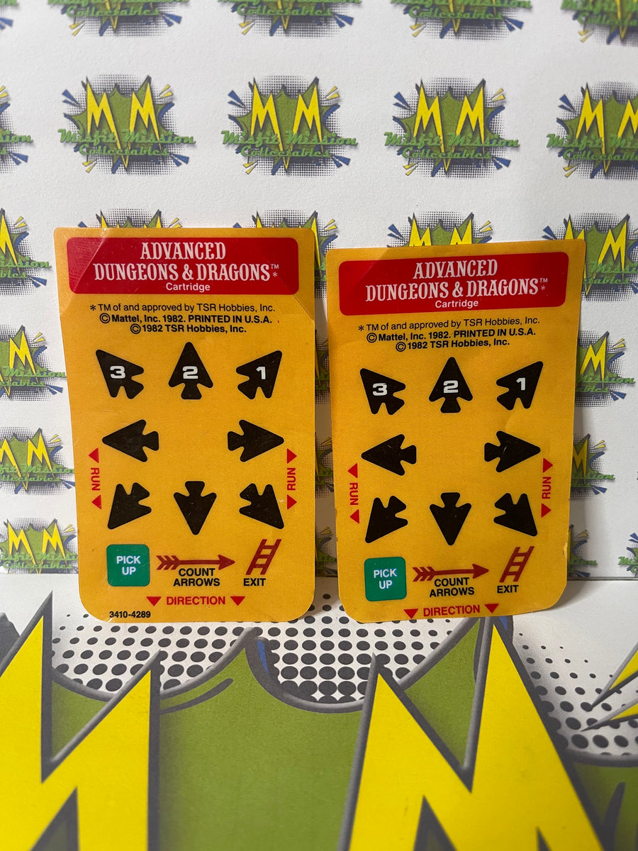 Vintage 1982 Mattel Intellivision Controller Overlay Advanced Dungeons ...