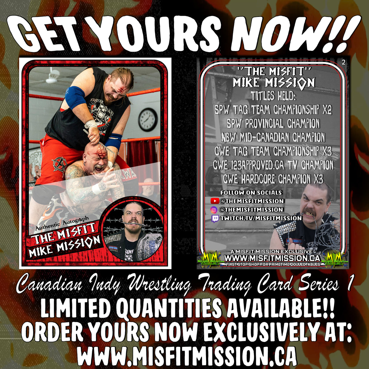 CIW Canadian Indy Wrestling Trading Card Series 1 The Misfit Mike Miss ...