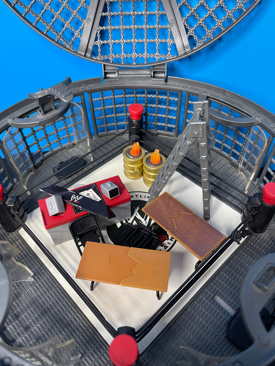 2008 Mattel WWE ECW Smackdown Raw Elimination Chamber Ring and Accesso ...