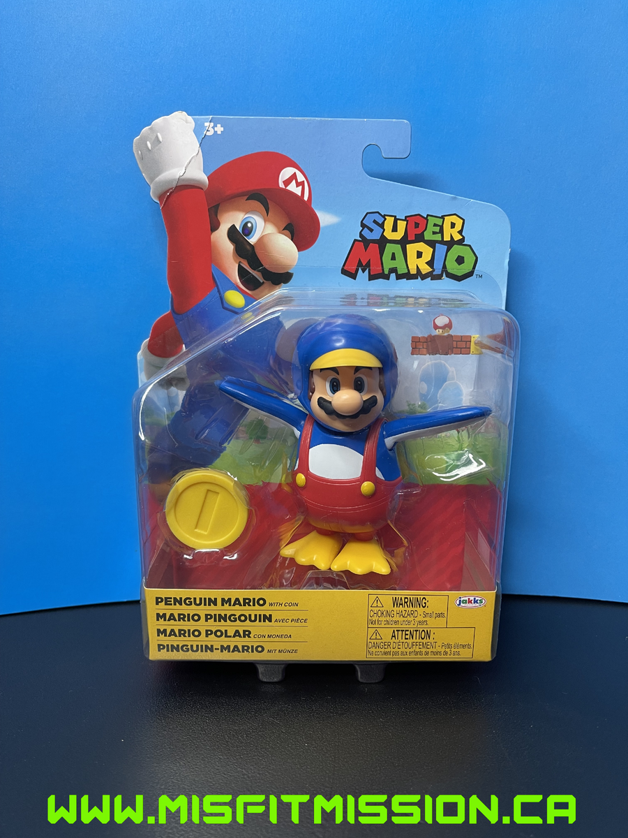 Jakks Nintendo Super Mario Penguin Mario with Coin (New) – The Misfit ...